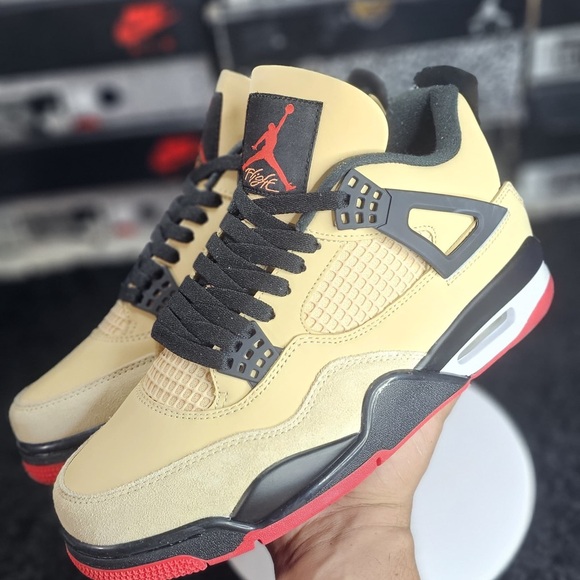Jordan | Shoes | Jordan Cream And Black Sneakers With Red Highlights ...